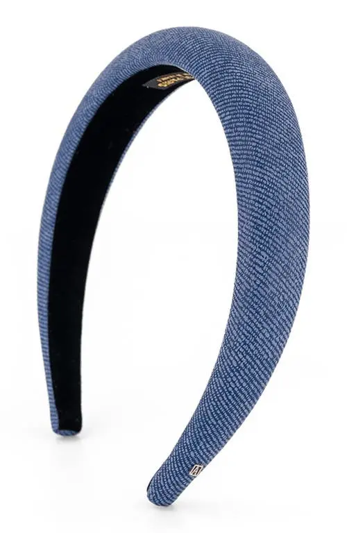 Alexandre De Paris Aurore Boreales Washed Leather Headband - Light Blue