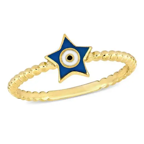 JULIANNA B. 14k Yellow Gold Evil Eye Star Ring - Turquoise