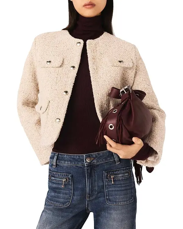Maje Short Boucle Tweed Jacket