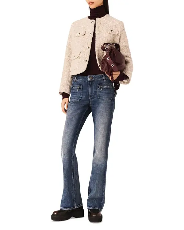 Maje Short Boucle Tweed Jacket