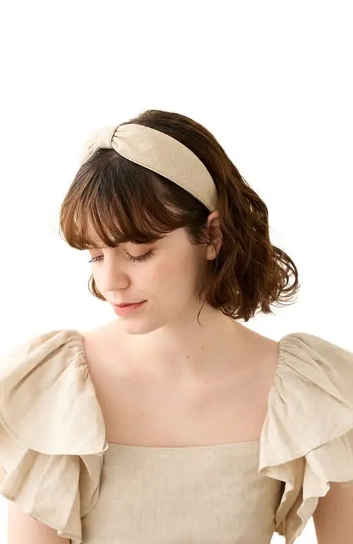 Alexandre De Paris Linen Sahara Headband - Beige