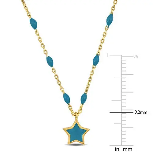 JULIANNA B. Enamel Star Station Necklace - Blue