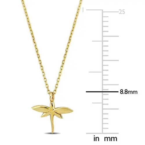 JULIANNA B. 14k Yellow Gold Charm Pendant Necklace - Dragonfly