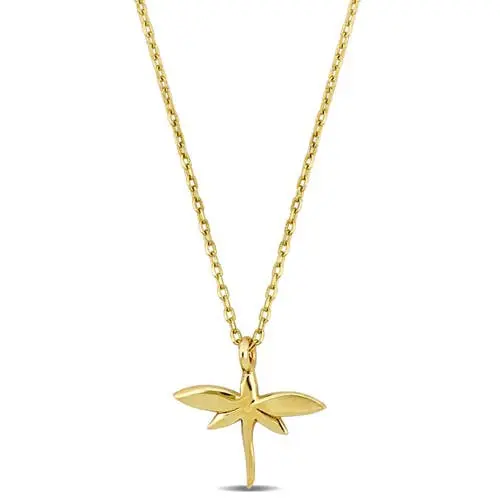 JULIANNA B. 14k Yellow Gold Charm Pendant Necklace - Dragonfly