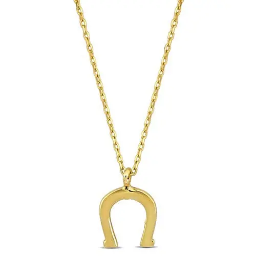 JULIANNA B. 14k Yellow Gold Charm Pendant Necklace - Horseshoe