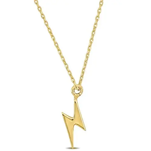 JULIANNA B. 14k Yellow Gold Charm Pendant Necklace - Lightning