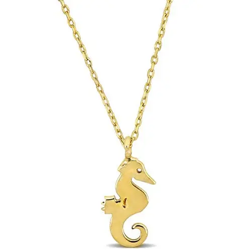 JULIANNA B. 14k Yellow Gold Charm Pendant Necklace - Seahorse