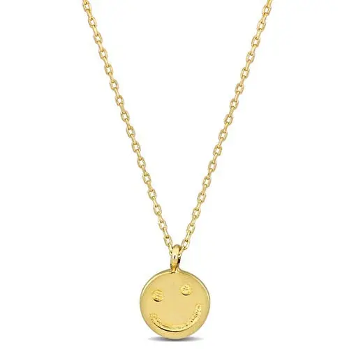 JULIANNA B. 14k Yellow Gold Charm Pendant Necklace - Smiley Face