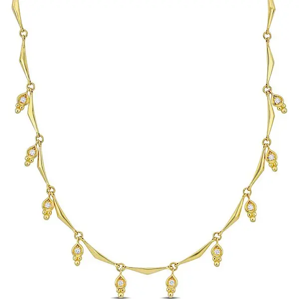 JULIANNA B. 1/5 Ctw Diamond Station Necklace - 14k Gold