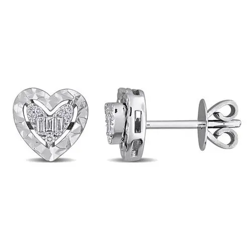 JULIANNA B. 1/10 Ct. T.w. Diamond Heart Stud Earrings - 14k White Gold