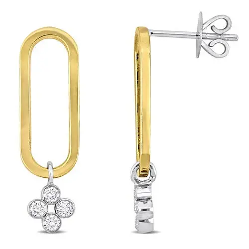 JULIANNA B. 14k Two-tone Gold 1/3 Ctw Diamond Dangle Earrings - 14k Gold