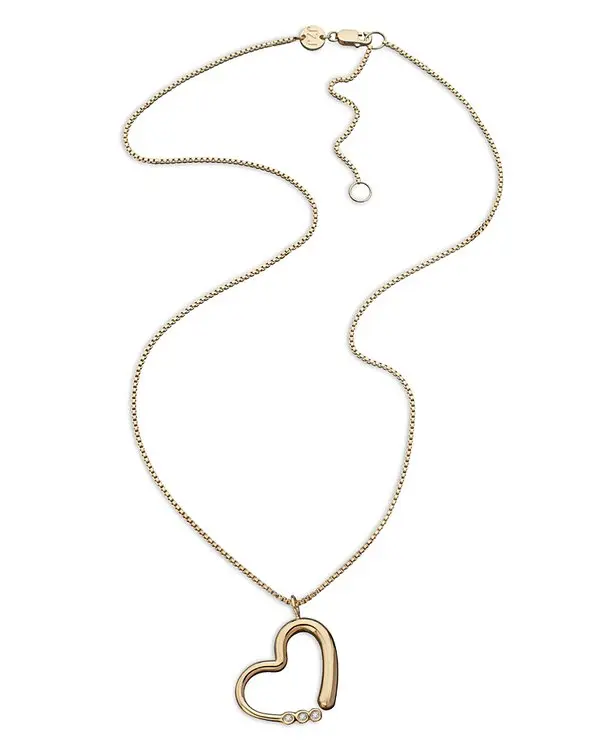 Jennifer Zeuner Jewelry Gianna Diamond Heart Pendant Necklace - Gold