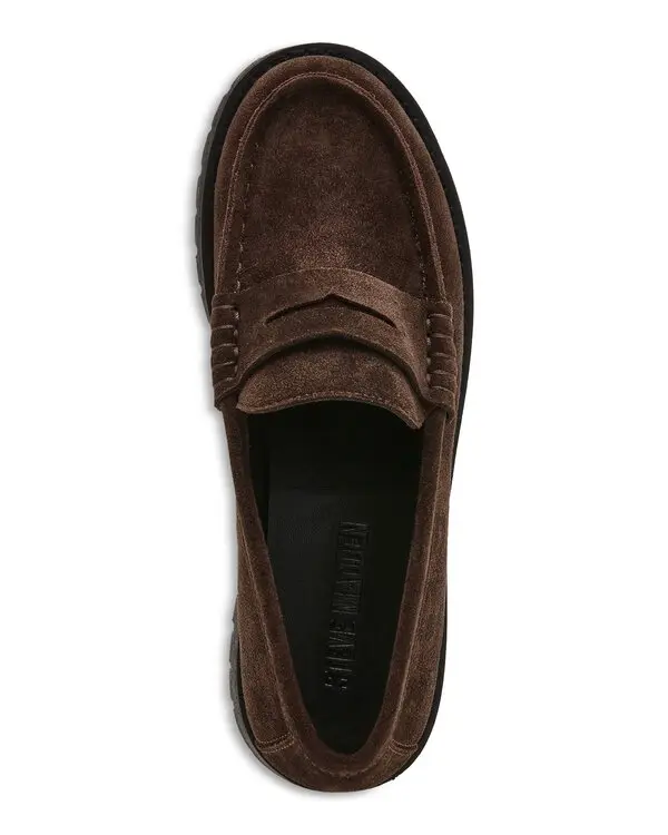Steve Madden Langsten Loafer Flats - Brown Suede