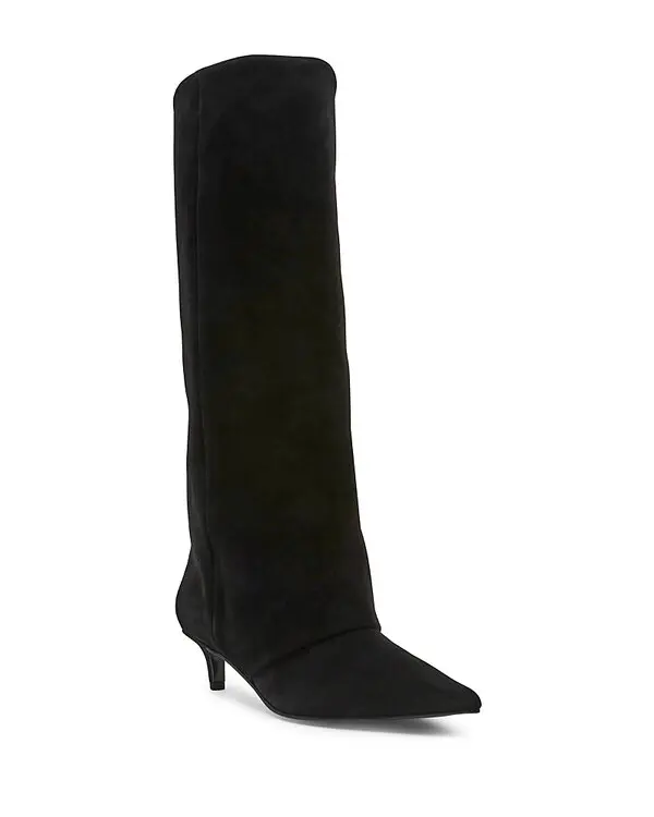 Steve Madden Luca Suede Tall Boots - Black Suede
