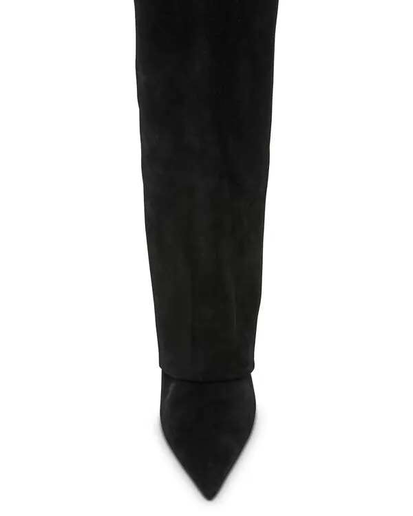 Steve Madden Luca Suede Tall Boots - Black Suede