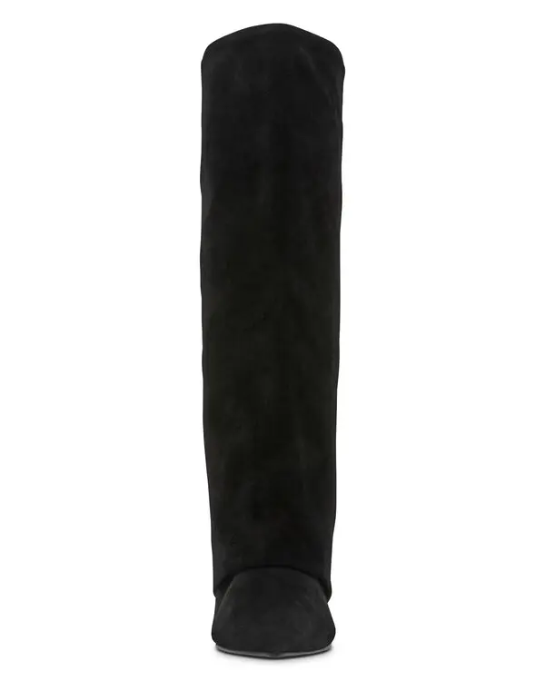 Steve Madden Luca Suede Tall Boots - Black Suede