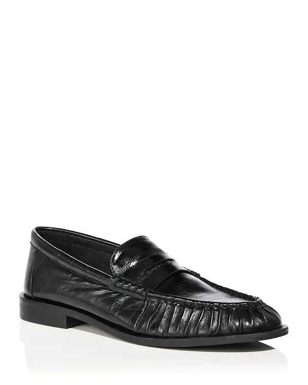 Aqua Hanah Loafer Flats - Black
