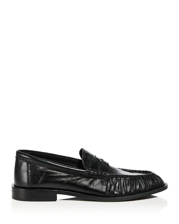 Aqua Hanah Loafer Flats - Black