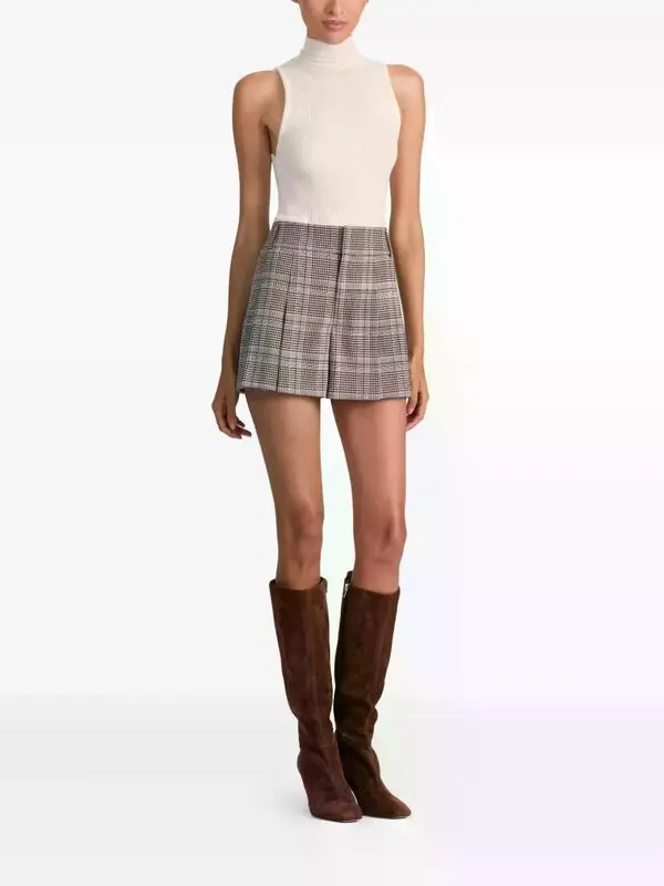 Alice + Olivia Scarlet Pleated Shorts - Brown