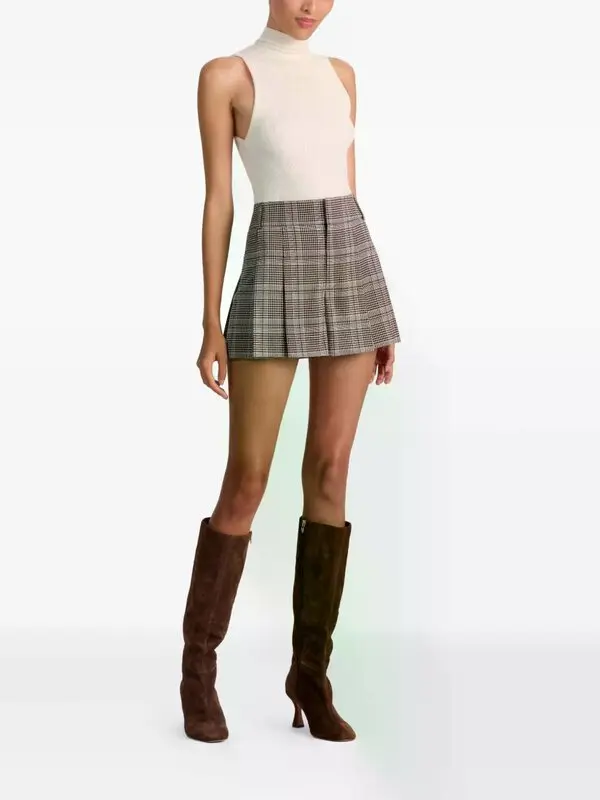 Alice + Olivia Scarlet Pleated Shorts - Brown