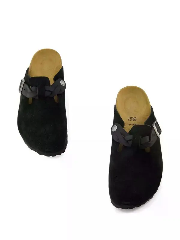 BIRKENSTOCK Boston Braided-strap Leather Mules - Black