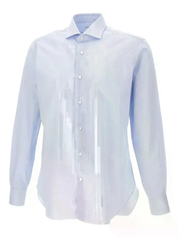 BARBA NAPOLI Micro-striped Long-sleeve Shirt