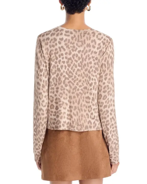 Aqua Leopard Print Button-down Cardigan - Brown Multi