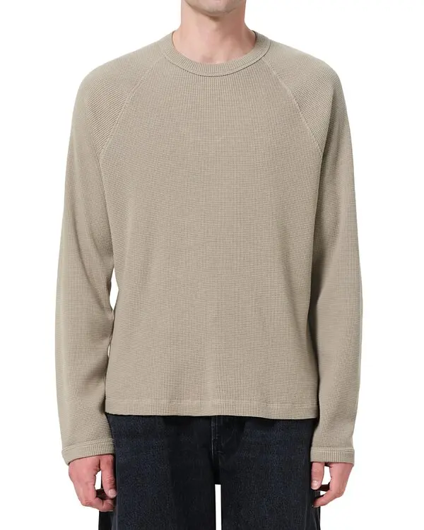 AGOLDE Payson Long Sleeve Waffle Knit Tee - Wicker
