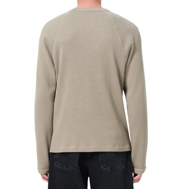 AGOLDE Payson Long Sleeve Waffle Knit Tee - Wicker