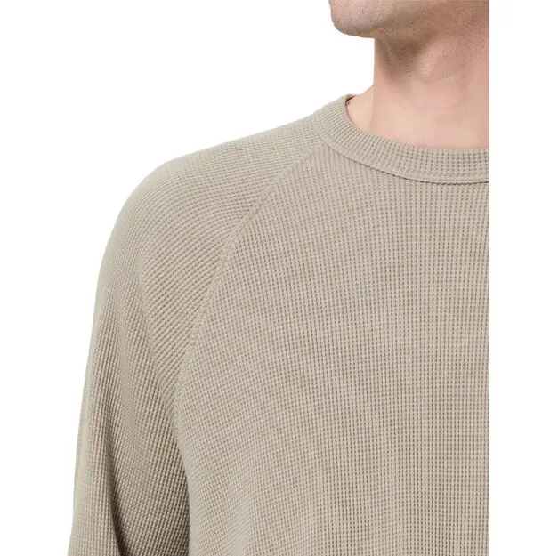 AGOLDE Payson Long Sleeve Waffle Knit Tee - Wicker