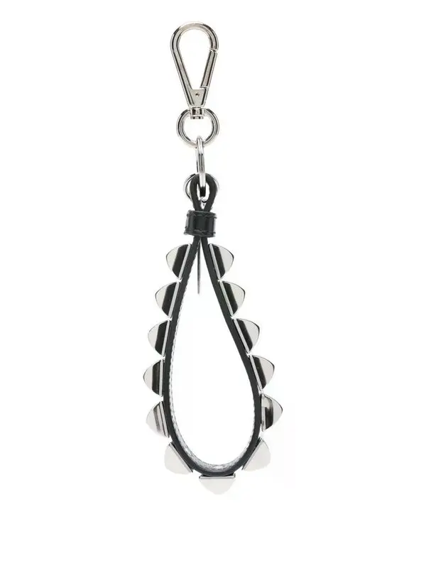 Alexander McQueen Studded Leather Keyring - Black