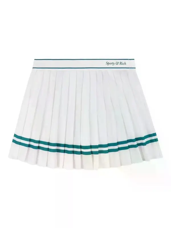 SPORTY & RICH Pleated Stripe Mini Skirt