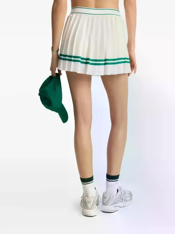 SPORTY & RICH Pleated Stripe Mini Skirt