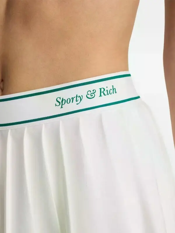 SPORTY & RICH Pleated Stripe Mini Skirt