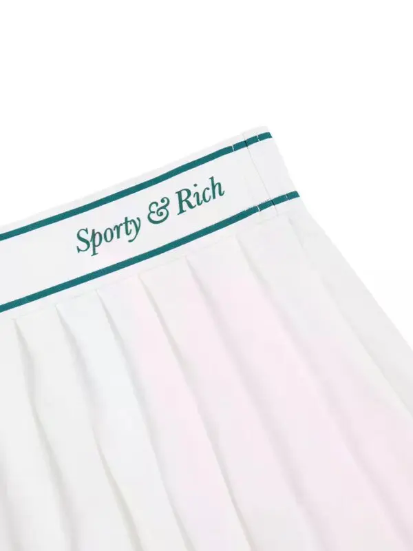 SPORTY & RICH Pleated Stripe Mini Skirt