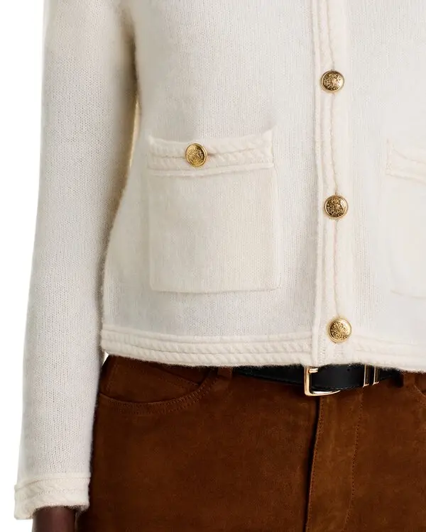 Bloomingdale'S Chevron Trim Cashmere Cardigan