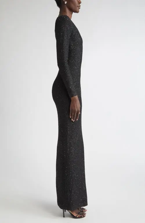 St. John Nicoline Long-sleeve Sequin Gown