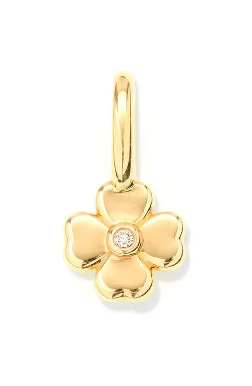 Adina Reyter Diamond Clover Mini Charm - 9k Yellow Gold