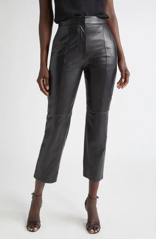St. John Ankle Crop Leather Trousers