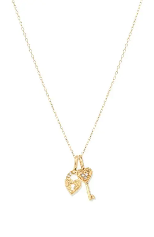 Adina Reyter Diamond Heart & Key Pendant Necklace - Mixed