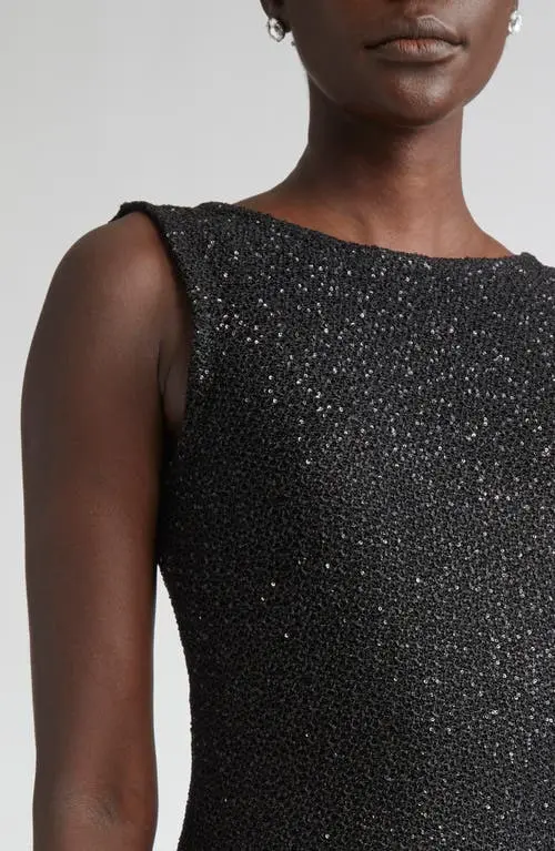 St. John Aura Sleeveless Sequin Knit Gown