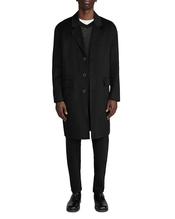 FRAME Double Face Wool Overcoat - Black