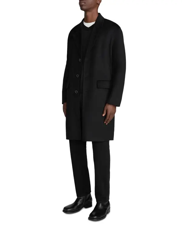 FRAME Double Face Wool Overcoat - Black