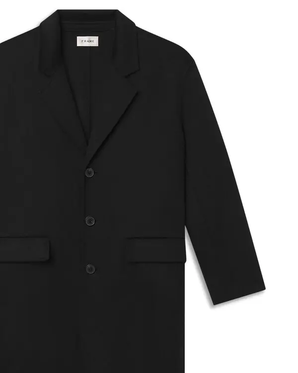 FRAME Double Face Wool Overcoat - Black