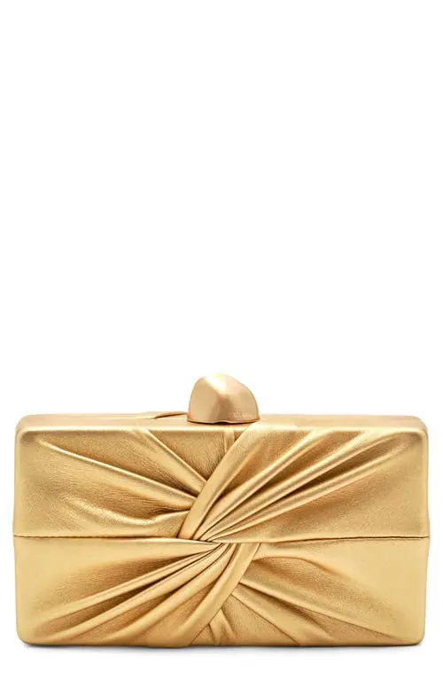 Cult Gaia Lisse Leather Clutch - Brass