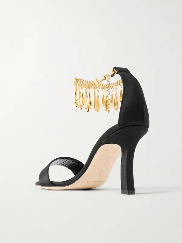 Manolo Blahnik Nicusan 90 Embellished Satin Sandals