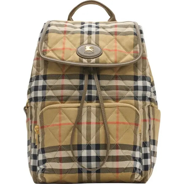Burberry Horseshoe Check Corduroy Backpack