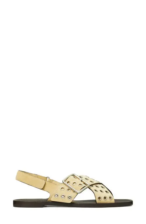 Tory Burch Cross Band Slingback Sandals - Praline