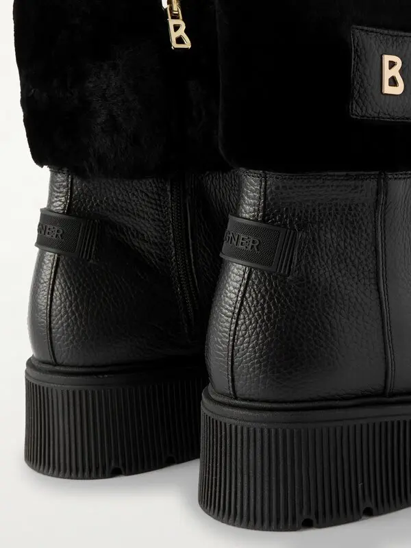 Bogner Turin 6 Shearling-trimmed Textured-leather Ankle Boots - Black