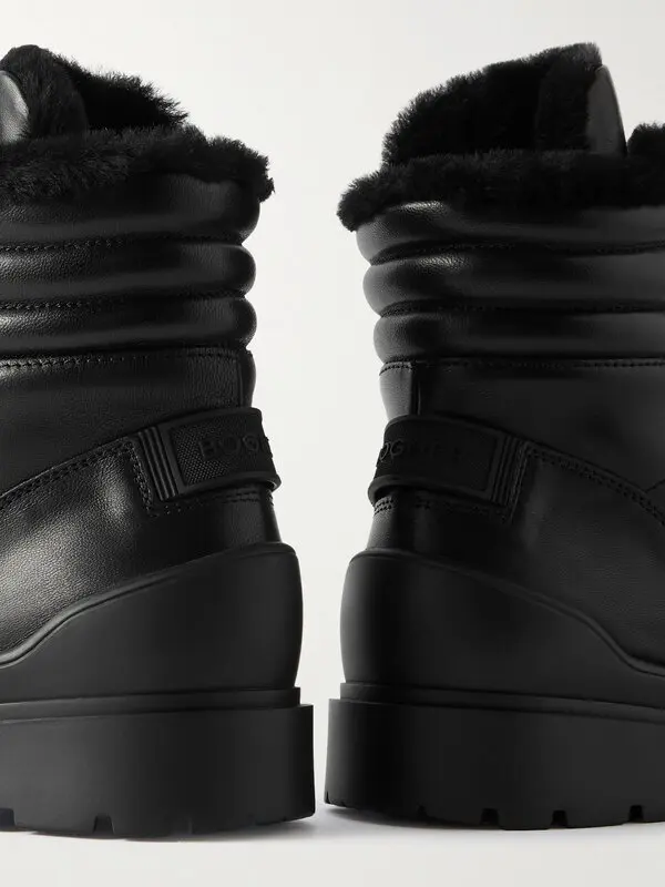 Bogner St. Moritz Embellished Shearling-lined Leather Ankle Boots - Black